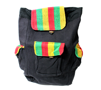 NepalLarge Rasta BackpackBlack & Rasta ColoursBGNEPAL010 - Wild Planet ...