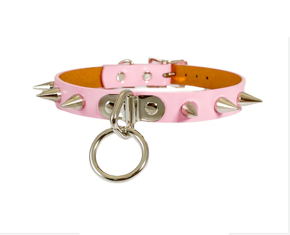 ChokerBondage Cone Spike Sub-Bondage Choker 3/4" WideNeo PinkBNDG110 ...