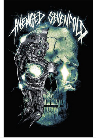Avenged Sevenfold - Mechanical Skull - Premium Flag - 27" x 41 ...